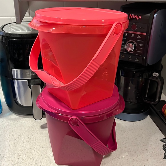 Tupperware | Kitchen | Set Of Two Tupperware Handled Containers With ...